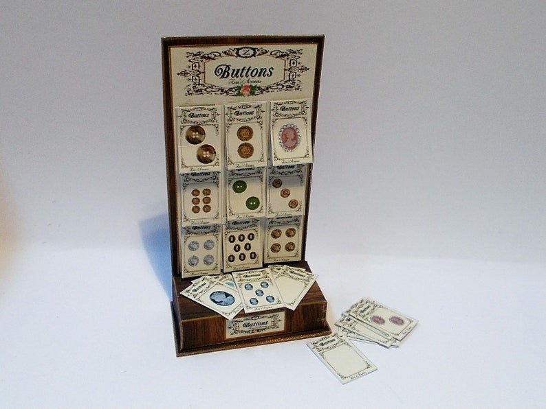 Dollhouse Download/pdf/kit to Make Button Stand With 21 Pre Printed ...