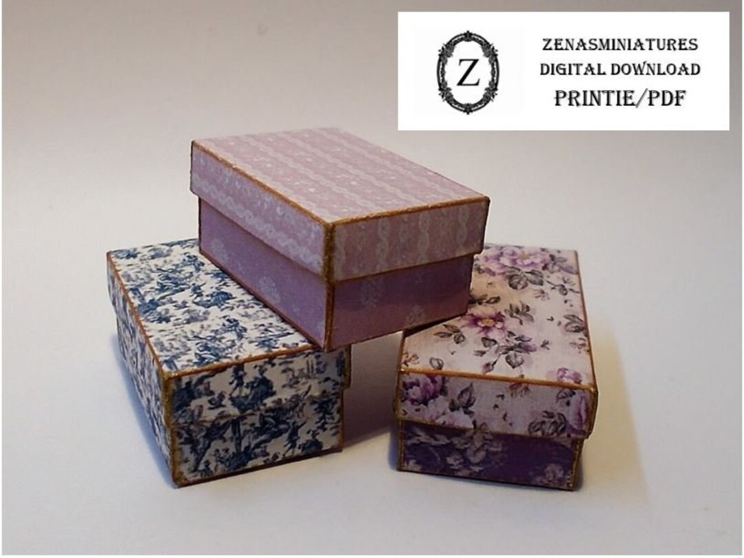 Dollhouse Shoe Box Download/pdf/digital Printie KIT #1 - Makes 6 Boxes ...
