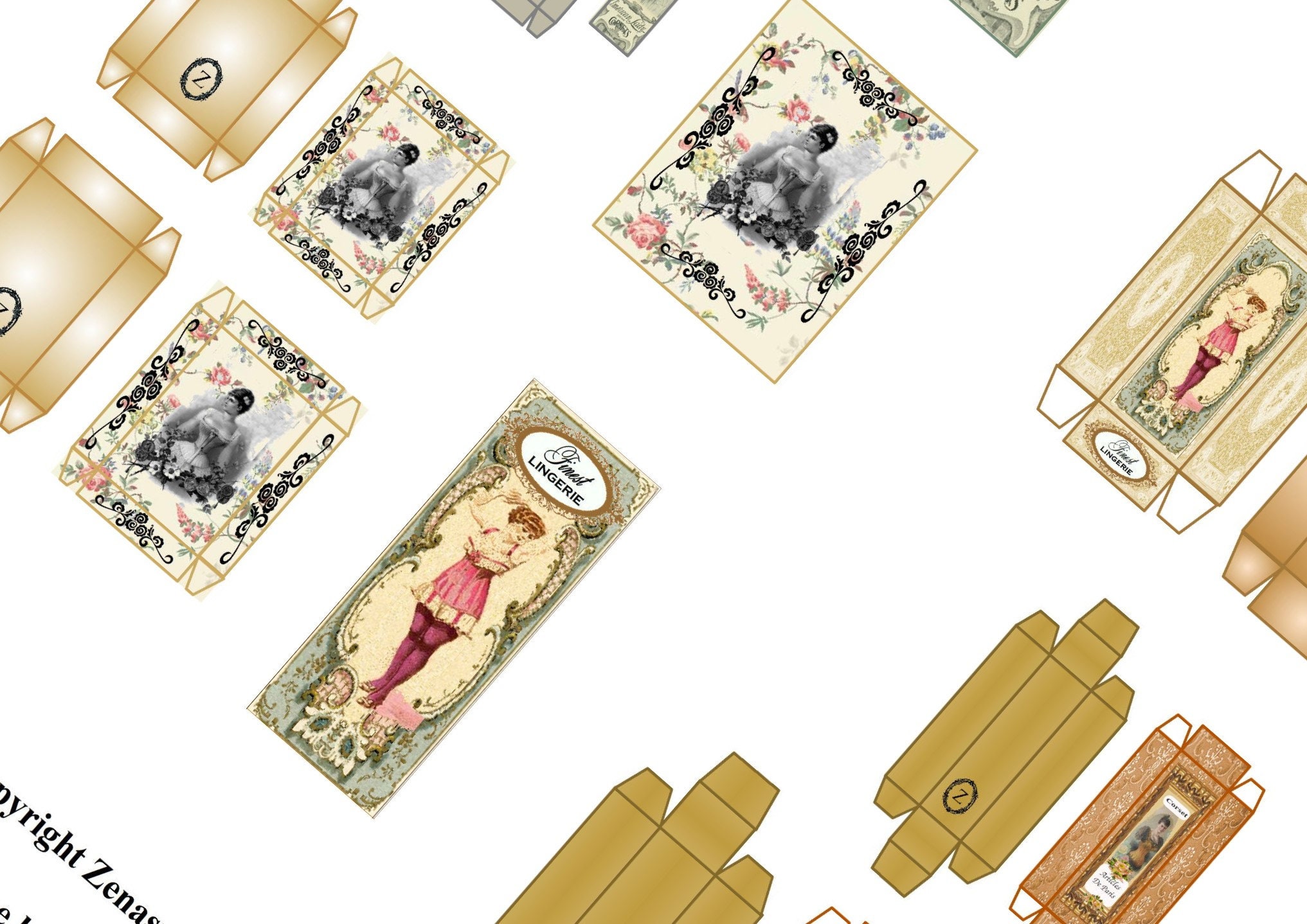 Dollhouse Download - 8 Corset Boxes No2 Instant Digital/pdf/printie KIT ...