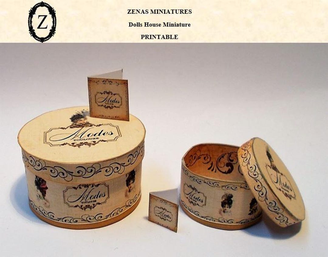 Dollhouse French Hat Boxes Modes Toulouse Paris Digital Download/pdf Kit - Makes 2 Hat Boxes ...