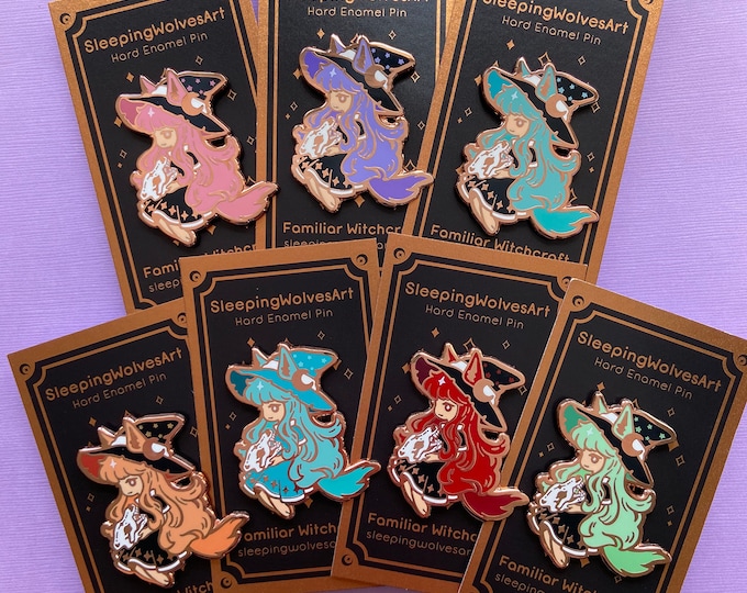 Familiar Witchcraft: Wolf Witches Hard Enamel Pins - Etsy
