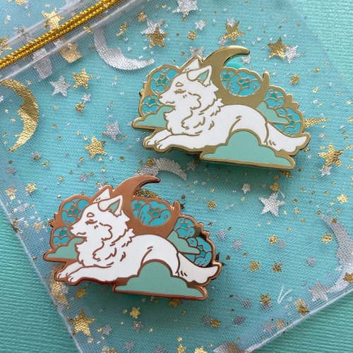 Howling Wolf Pin Badge Woodland Enamel Pins Halloween Enamel - Etsy