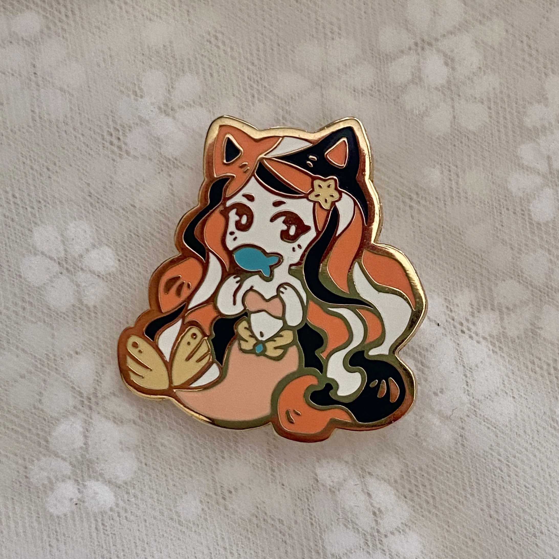 Nom Nom Mermaids - Calico Hard Enamel Pin - Etsy