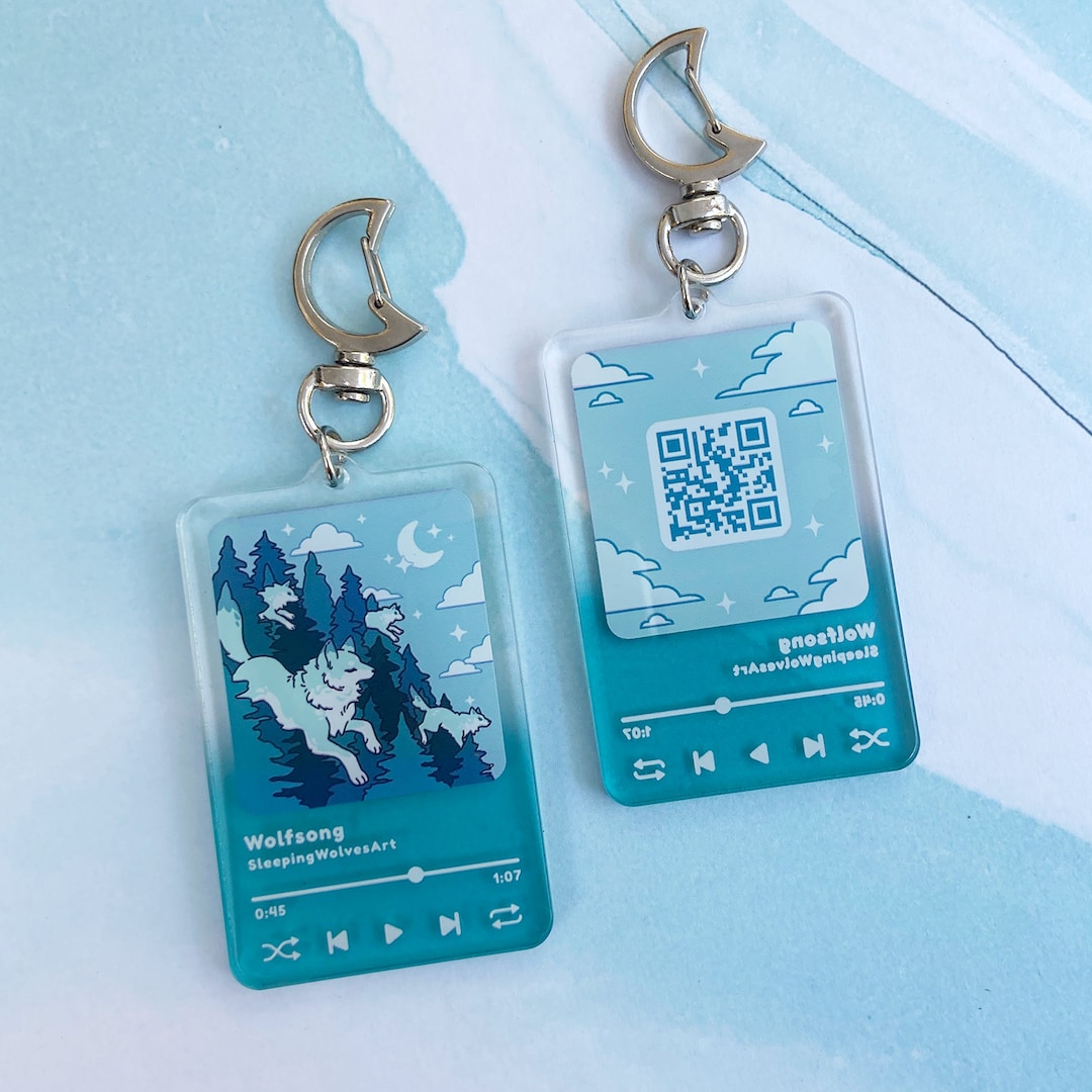 Wolfsong Music Player Acrylic Charm Keychain - Etsy