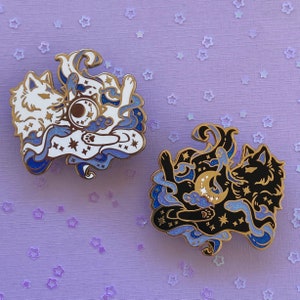 Sun Holder Wolf Twilight Hard Enamel Pin - Etsy