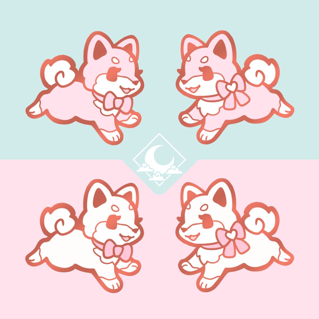 Pink and Cream Shiba Inu Puppy Collar Hard Enamel Pins - Etsy