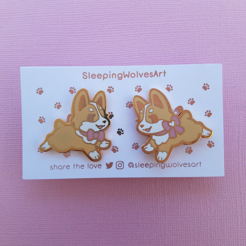 Corgi Puppy Collar Hard Enamel Pins - Etsy
