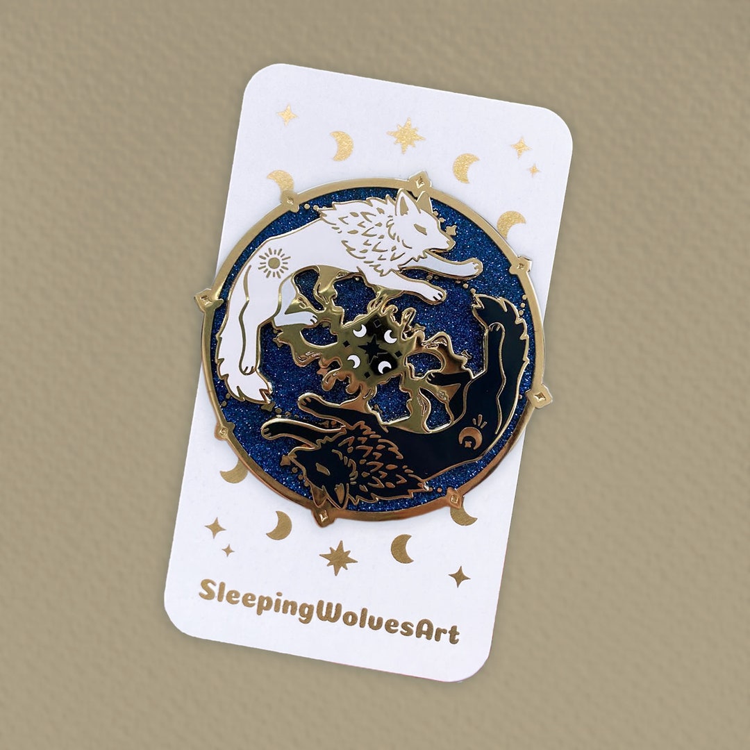 Day & Night Wolves Cycle SPINNING Hard Enamel Pin - Etsy