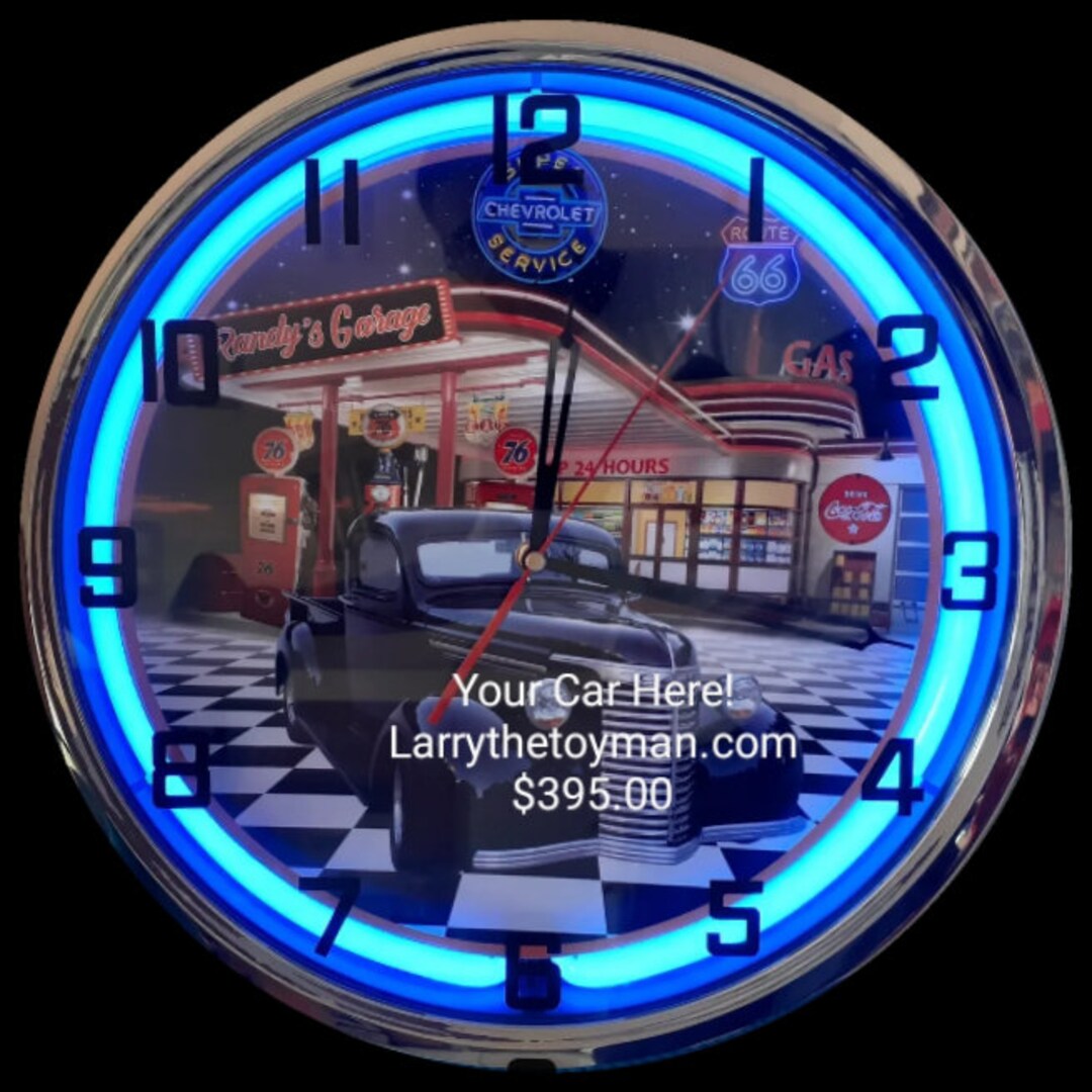 Custom 17 Neon Clock Featuring Your Car - Etsy