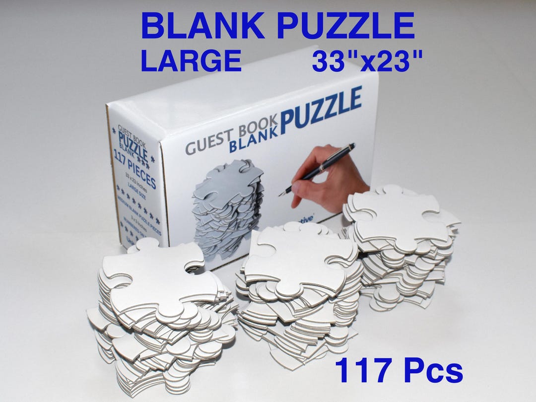 Large Blank Puzzle 33x23+ In, 117+ Pieces - Ideal for Wedding Birthday ...