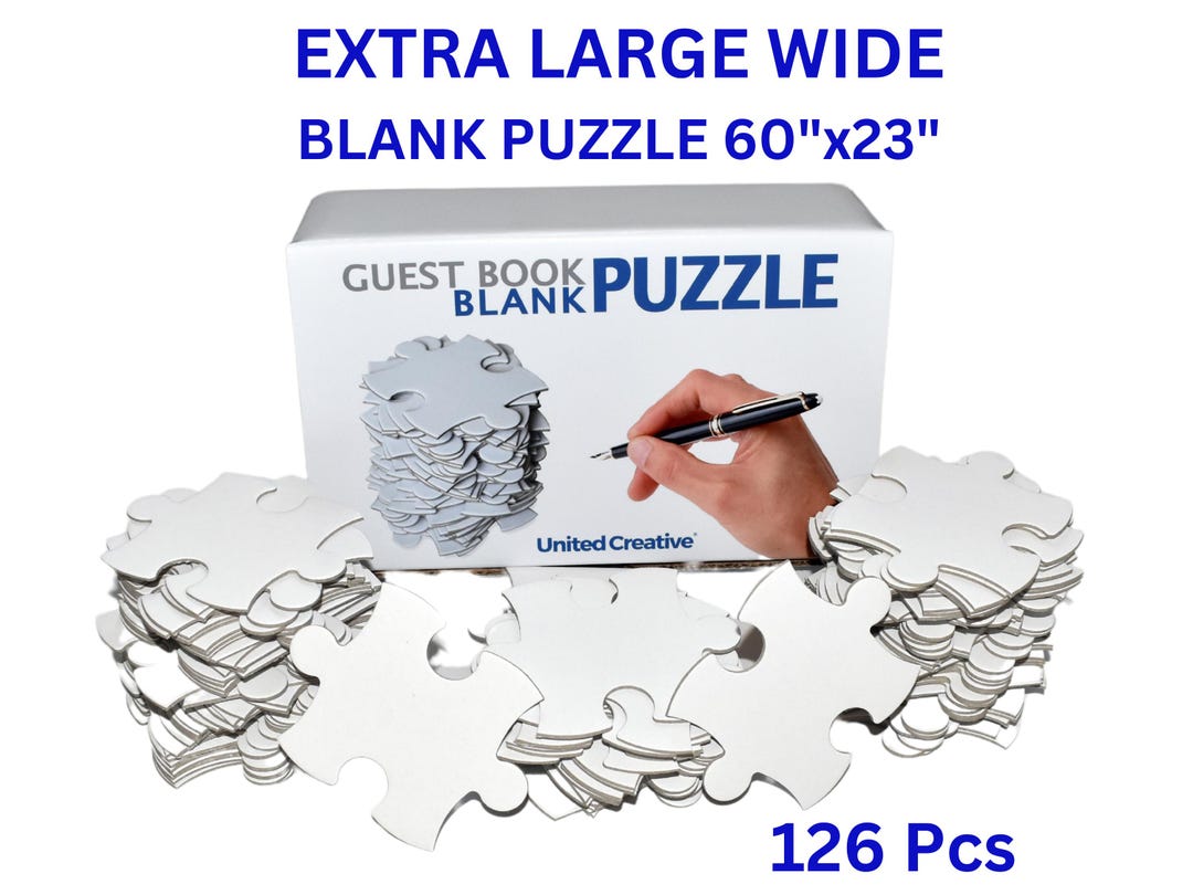 Extra Large Wide Blank Puzzle, 60x23 Inches, 126 Large Numbered Pieces ...
