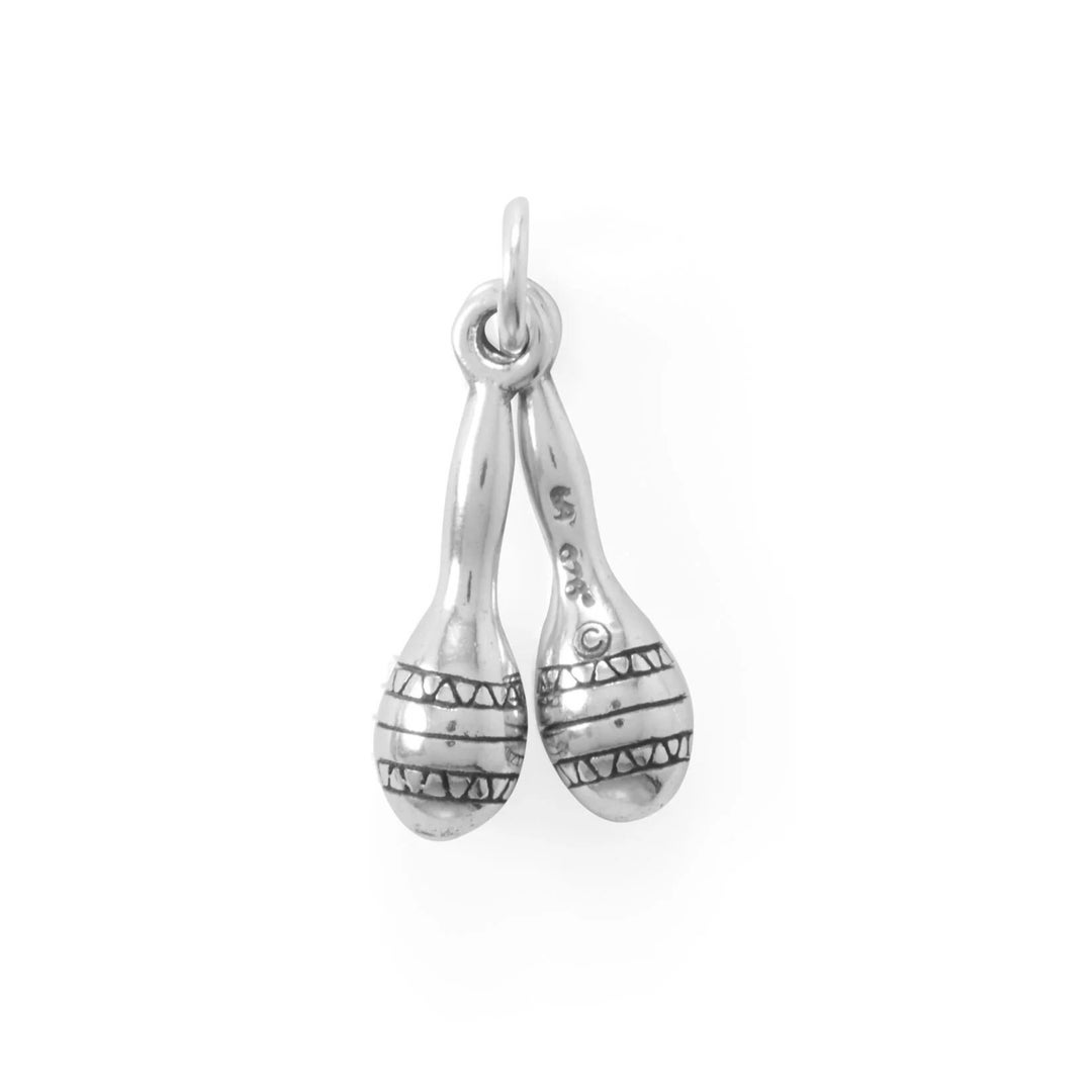 Sterling Silver 3D Maracas Charm - Music Instrument Charm - Etsy