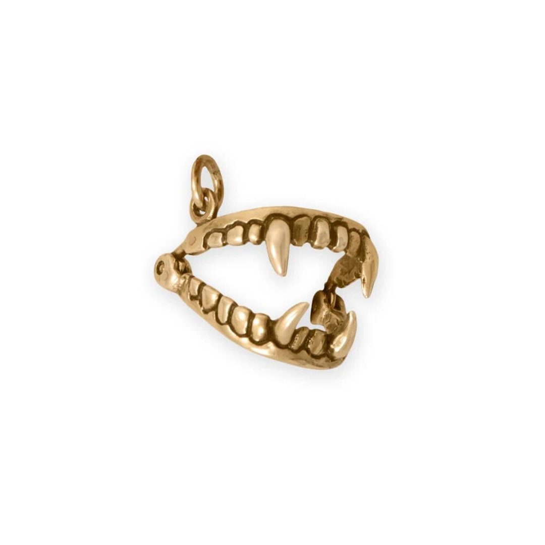 Sterling Silver Fangs Charm Vampire Teeth Halloween Charm - Etsy