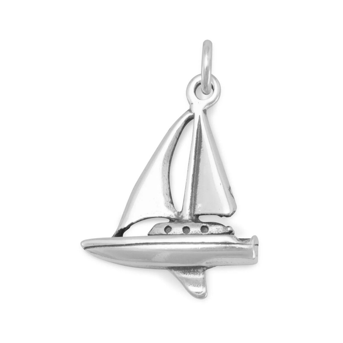 Sterling Silver Sailboat Charm - Sailing Jewelry - Sail Boat Charm - Etsy