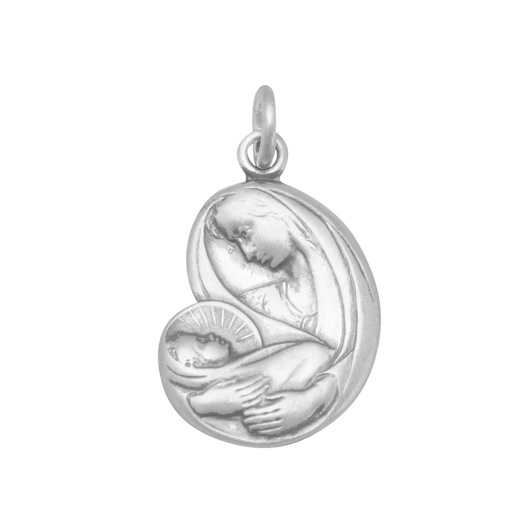 Sterling Silver Virgin Mary Baby Jesus Charm - Christian Gift - Etsy