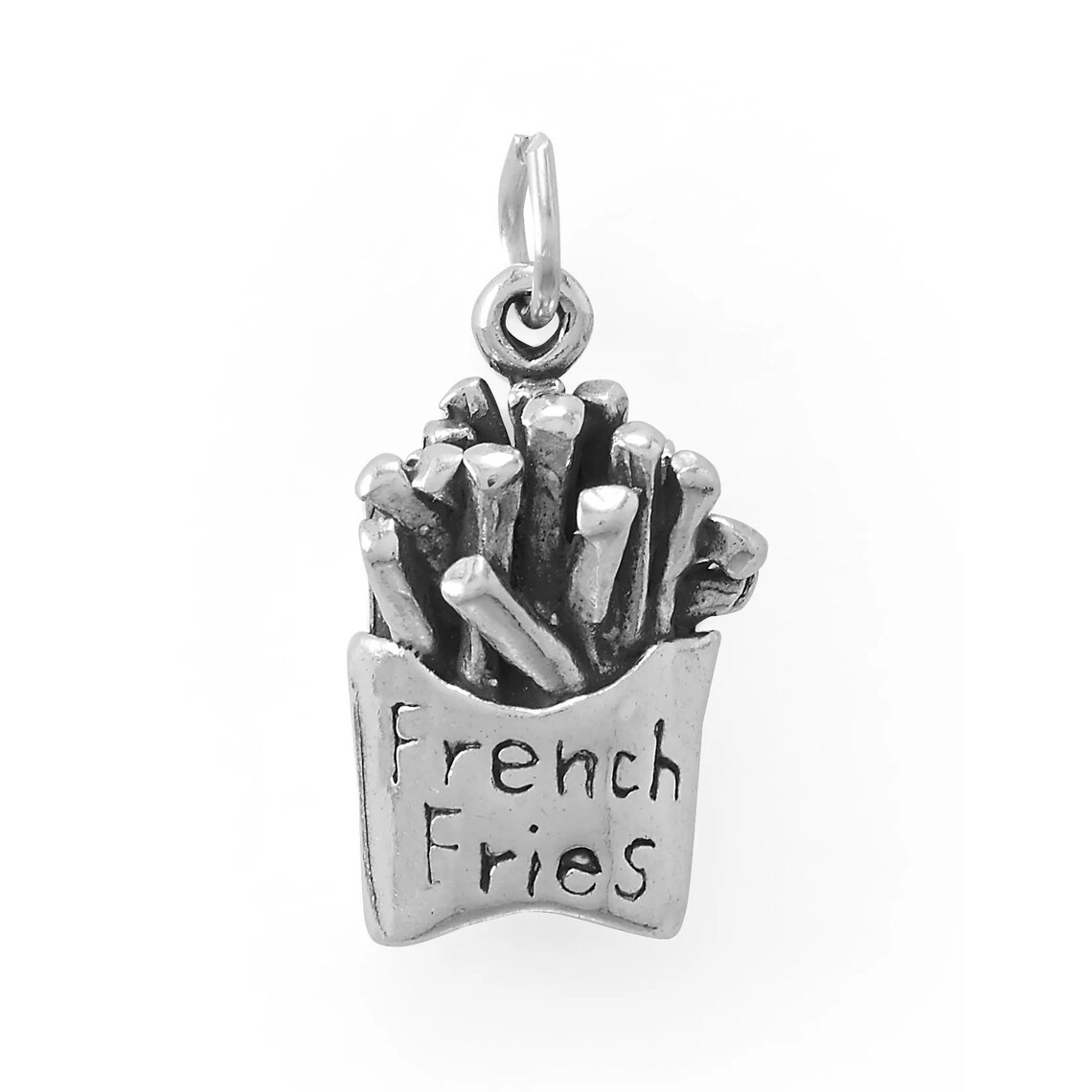 Sterling Silver 3D French Fries Charm - Food Charm - Fries Charm Gift ...