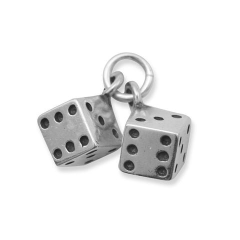 Sterling Silver Pair of Dice Charm 3D Dice Games Charm - Etsy
