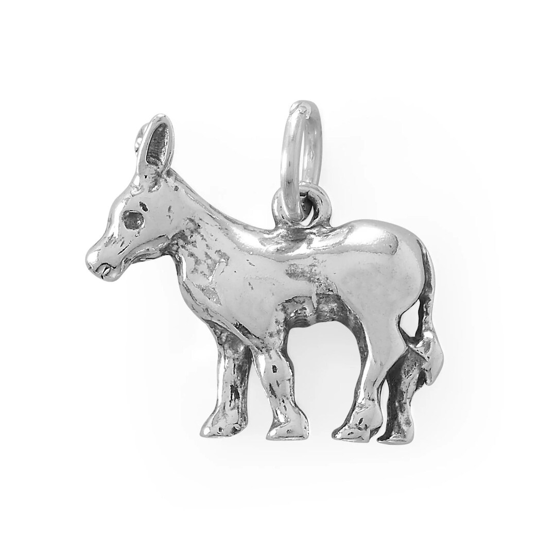 Sterling Silver 3D Donkey Charm Animal Charm Donkey - Etsy