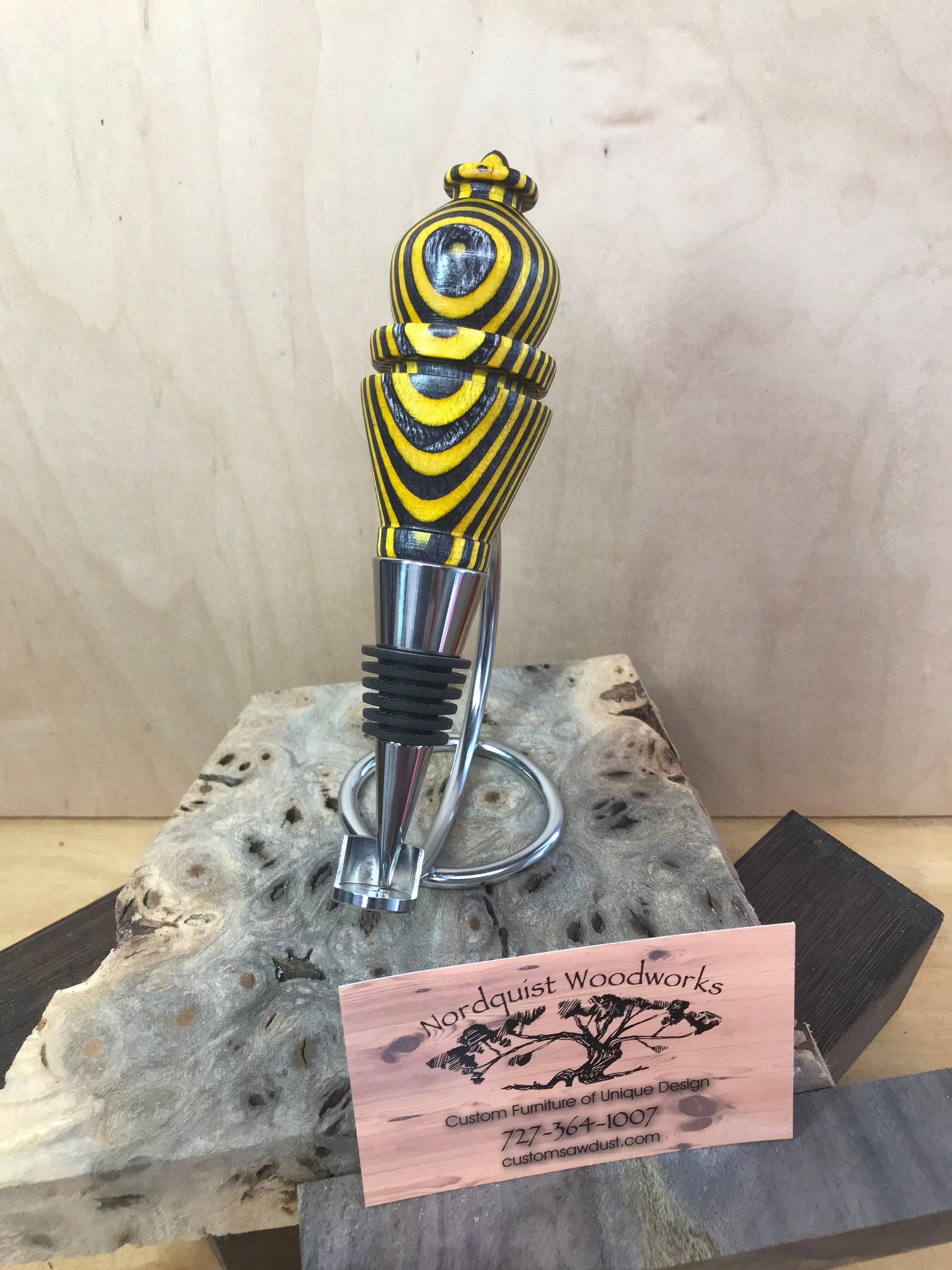 Show-stopper Bottle Stoppers Made From Dyed-and-laminated Hardwood ...