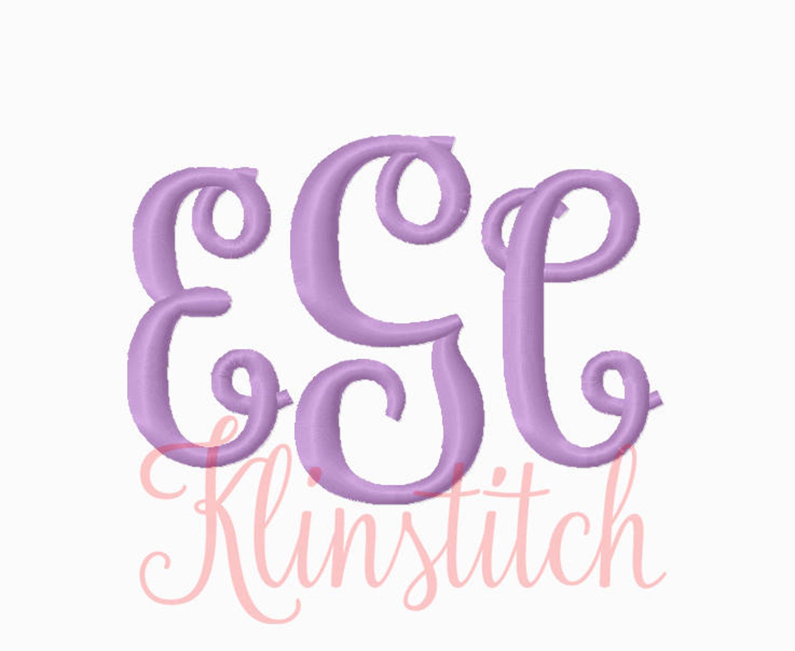 Simple Monogram Embroidery Fonts 5 Sizes Three Letters | Etsy