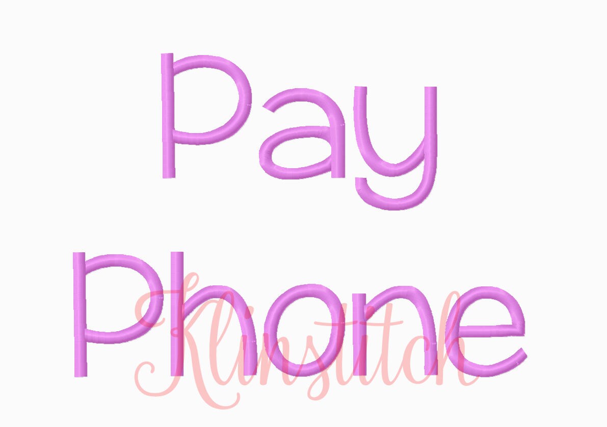 50% Sale Pay Phone Font Embroidery Fonts 3 Sizes Fonts BX | Etsy