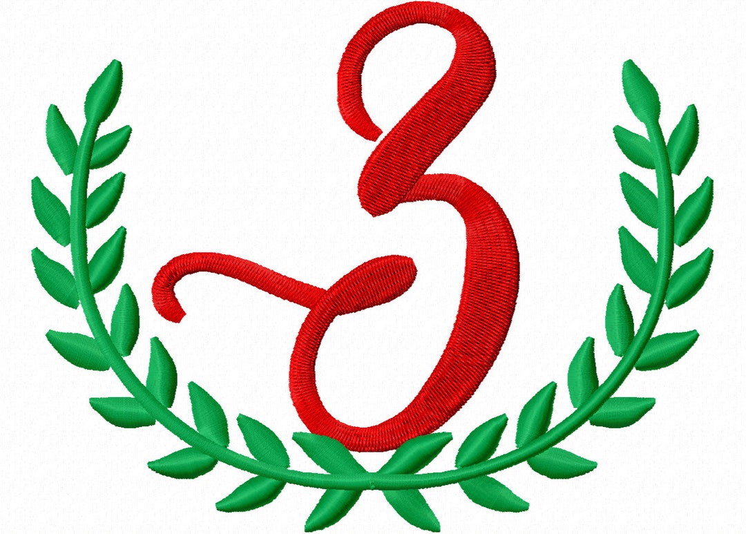 Leaf Font "z" Initial Monogram Embroidery Fonts 11 Sizes Monogram Fonts ...