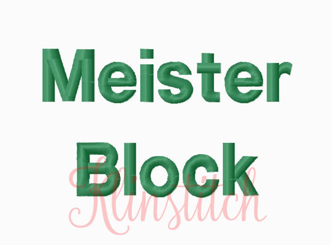 50% Sale!! Meister Block Embroidery Fonts 3 Sizes Fonts BX Fonts ...
