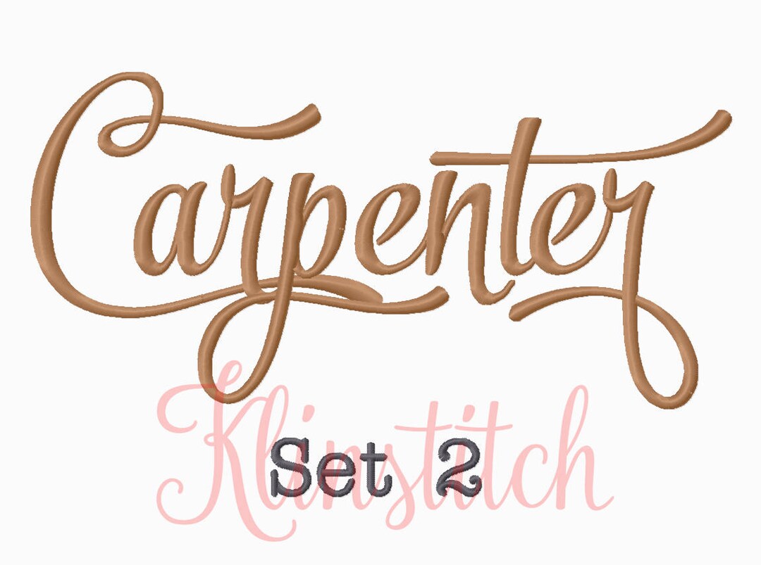 50% Sale!! Set 2 Carpenter Embroidery Fonts 5 Sizes Fonts BX Fonts ...