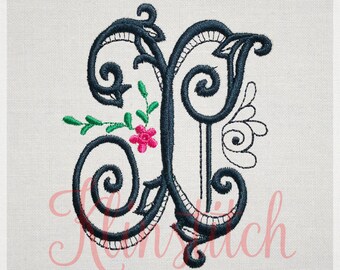 Swirl A Initial Monogram Embroidery Fonts 5 Sizes | Etsy