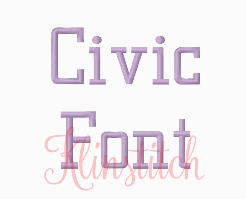 50% Sale Civic Embroidery Fonts 4 Sizes Fonts BX Fonts - Etsy