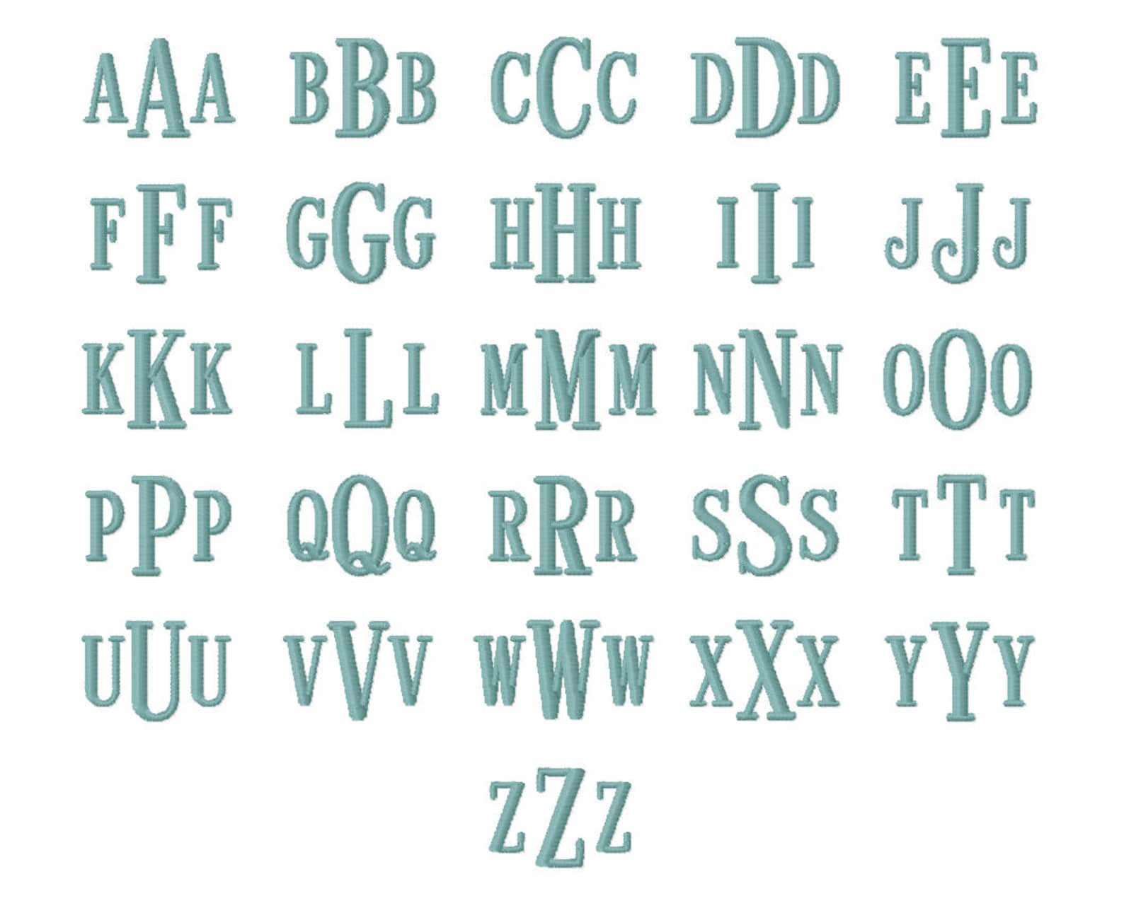50% Sale!! Roman Monogram Embroidery Fonts 3 Sizes Three Letters ...