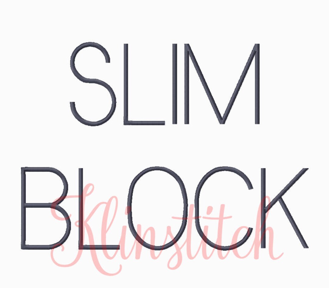50% Sale!! Slim Block Embroidery Fonts 3 Sizes Fonts BX Fonts ...