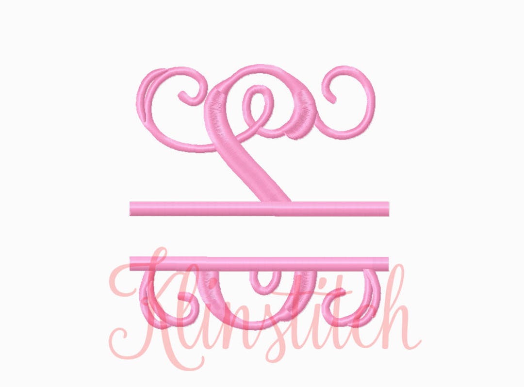 Split Vine Monogram Embroidery Fonts 5 Sizes Three Letters Monogram ...