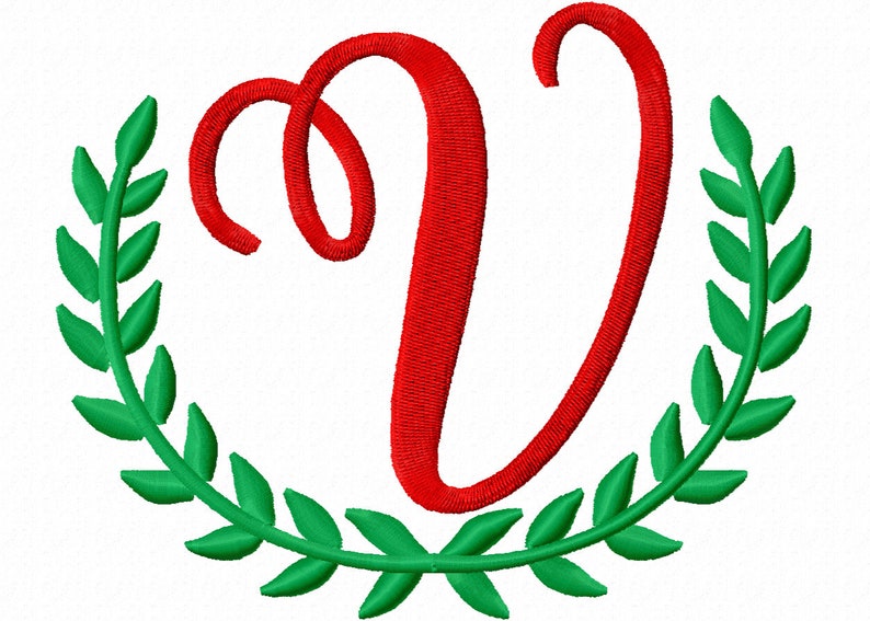 Leaf Font v Initial Monogram Embroidery Fonts 11 - Etsy