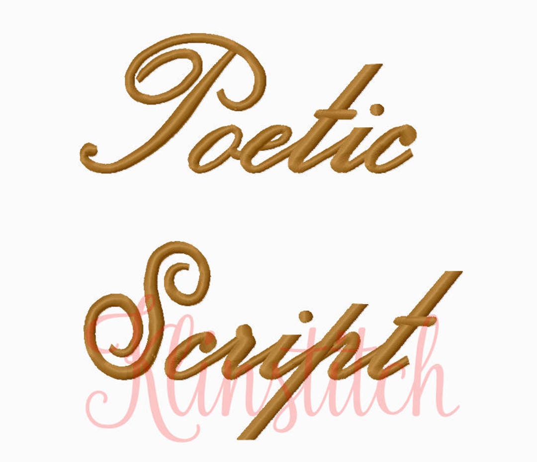 50% Sale!! Poetic Script Embroidery Fonts 5 Sizes Fonts BX Fonts ...