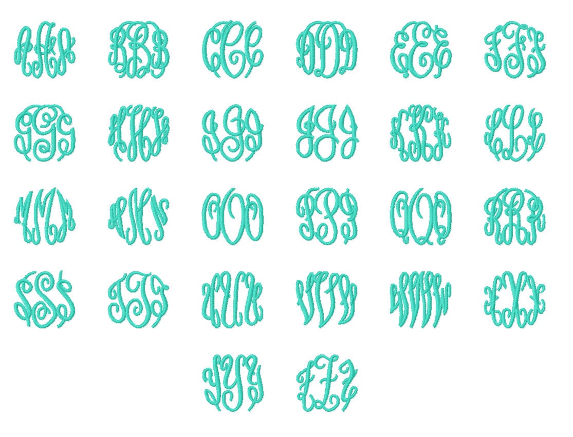 50% Sale Fancy Master Circle Monogram Embroidery Fonts 3 - Etsy