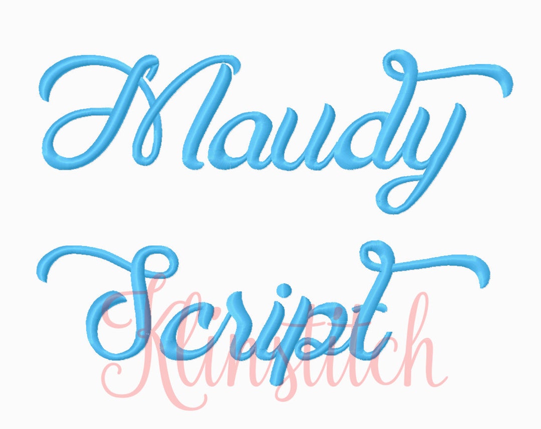 50% Sale!! Maudy Script Embroidery Fonts 5 Sizes Fonts BX Fonts ...