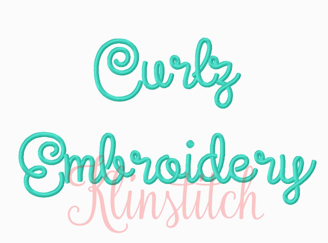 50% Sale!! Curlz Embroidery Fonts 5 Sizes Fonts BX Fonts Embroidery ...