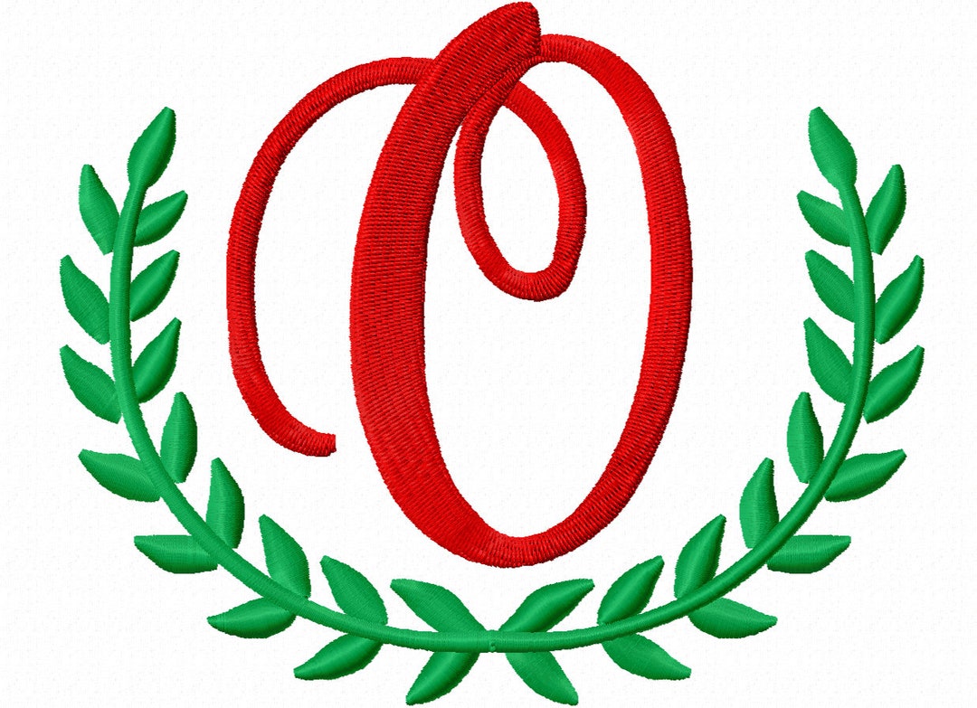 Leaf Font "o" Initial Monogram Embroidery Fonts 11 Sizes Monogram Fonts ...