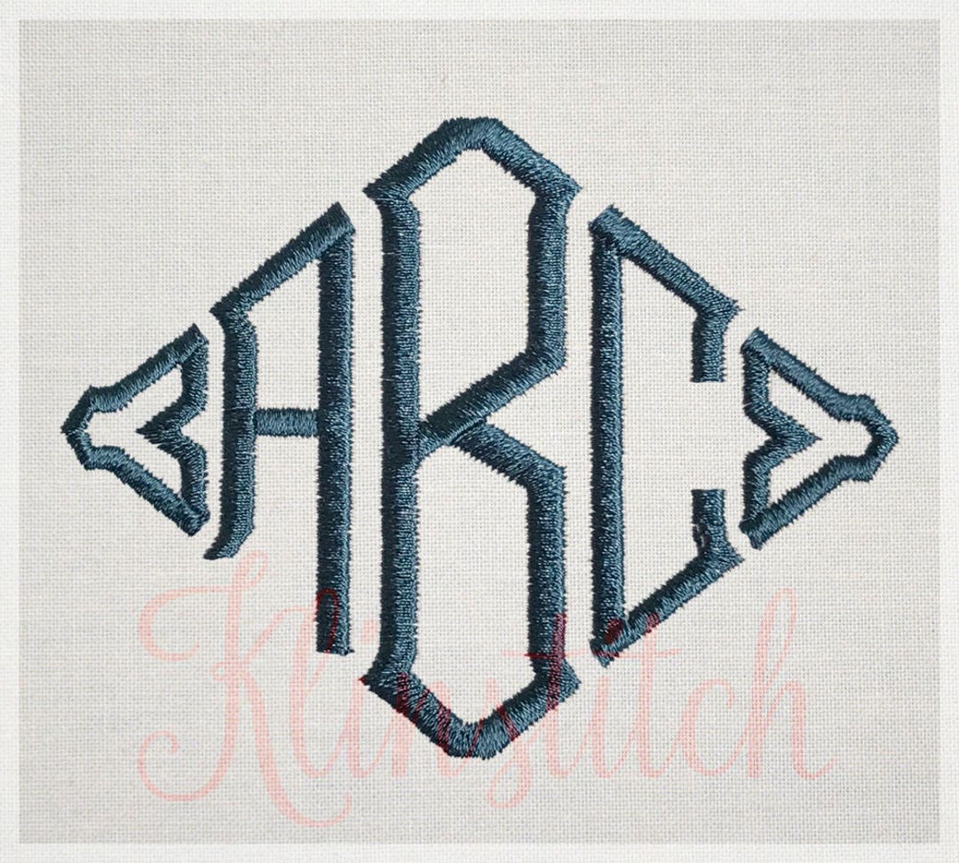 50% Sale!! Point Monogram Embroidery Fonts 3 Sizes Three Letters ...