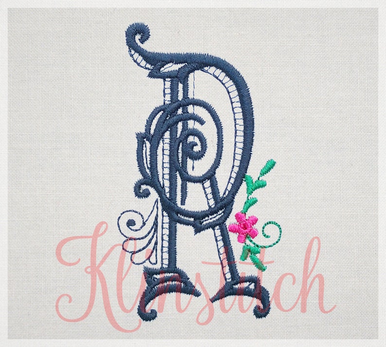 Swirl r Initial Monogram Embroidery Fonts 5 Sizes - Etsy