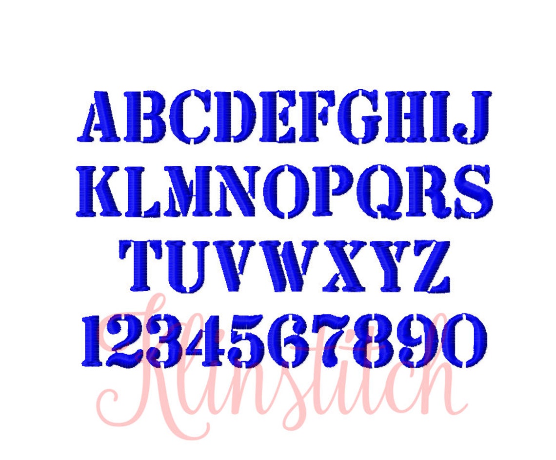 50% Sale!! Stencil Block Embroidery Fonts 2 Sizes Fonts BX Fonts ...