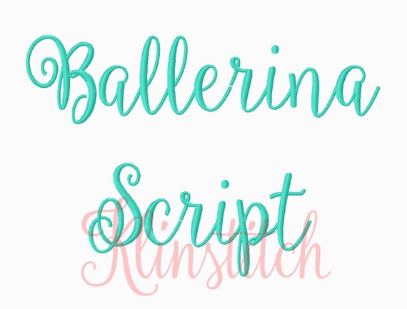 50% Sale Ballerina Script Embroidery Fonts 3 Sizes Fonts BX - Etsy