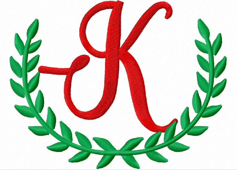 Leaf Font k Initial Monogram Embroidery Fonts 11 - Etsy