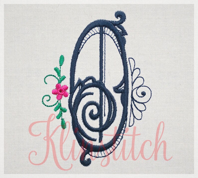Swirl "o" Initial Monogram Embroidery Fonts 5 Sizes Three Letters ...