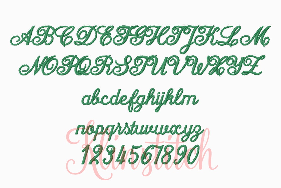 50% Sale!! Script Embroidery Fonts 3 Sizes Fonts BX Fonts Embroidery ...