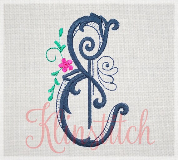 Sewing Craft Supplies & Tools Swirl B Initial Monogram Embroidery Fonts ...