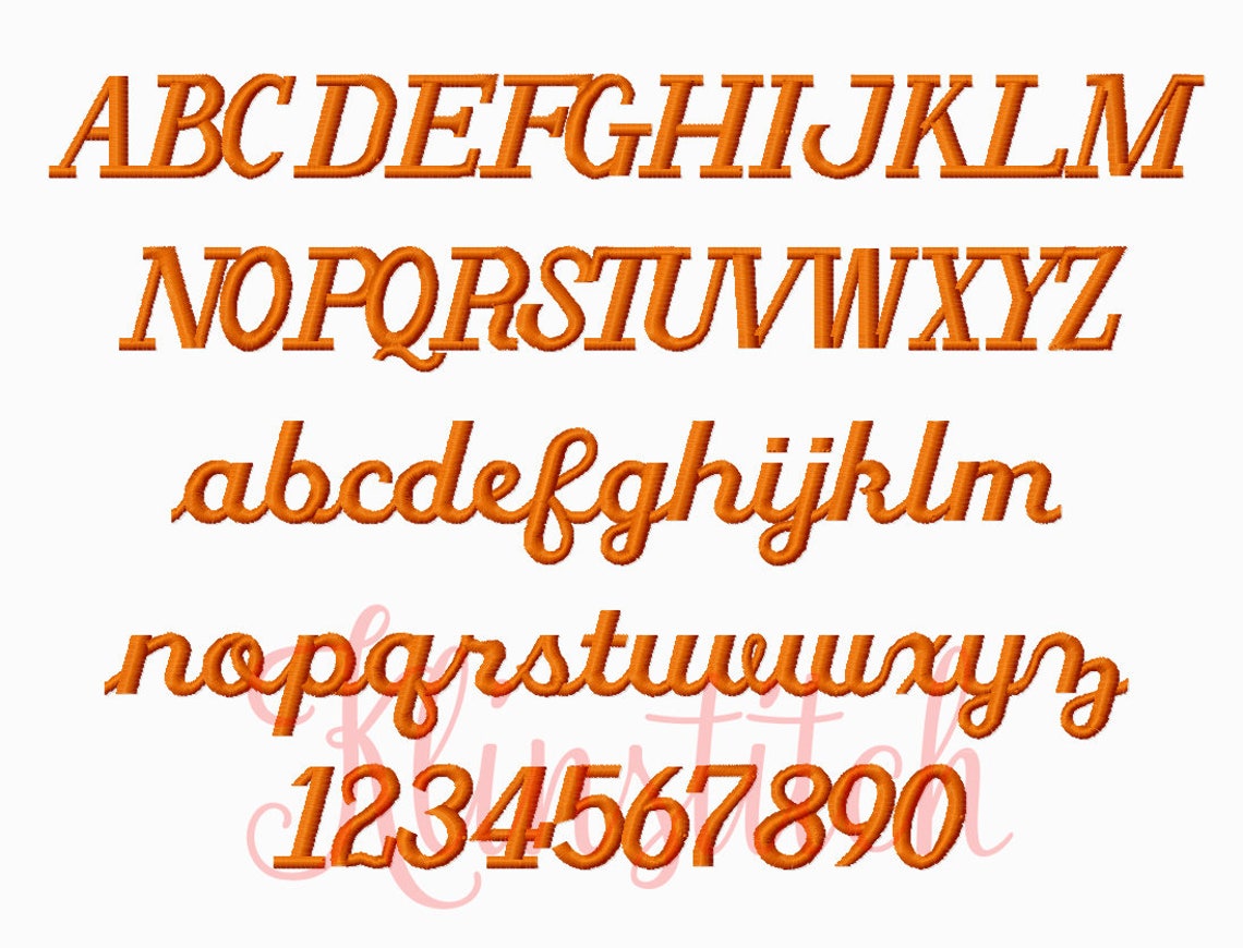 50% Sale!! Italian Script Embroidery Fonts 4 Sizes Fonts BX Fonts ...