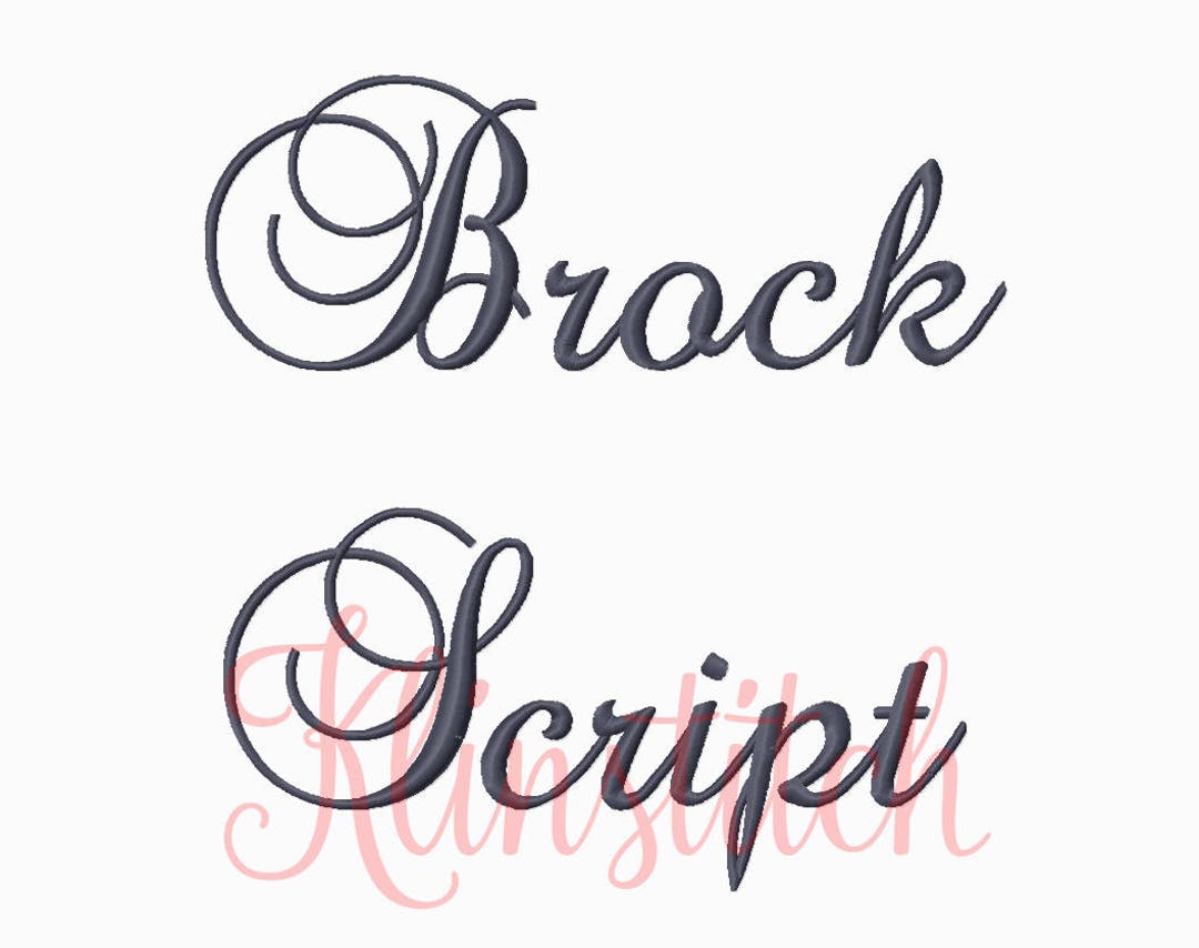 50% Sale!! Brock Script Font Embroidery Fonts 3 Sizes Fonts BX Fonts ...