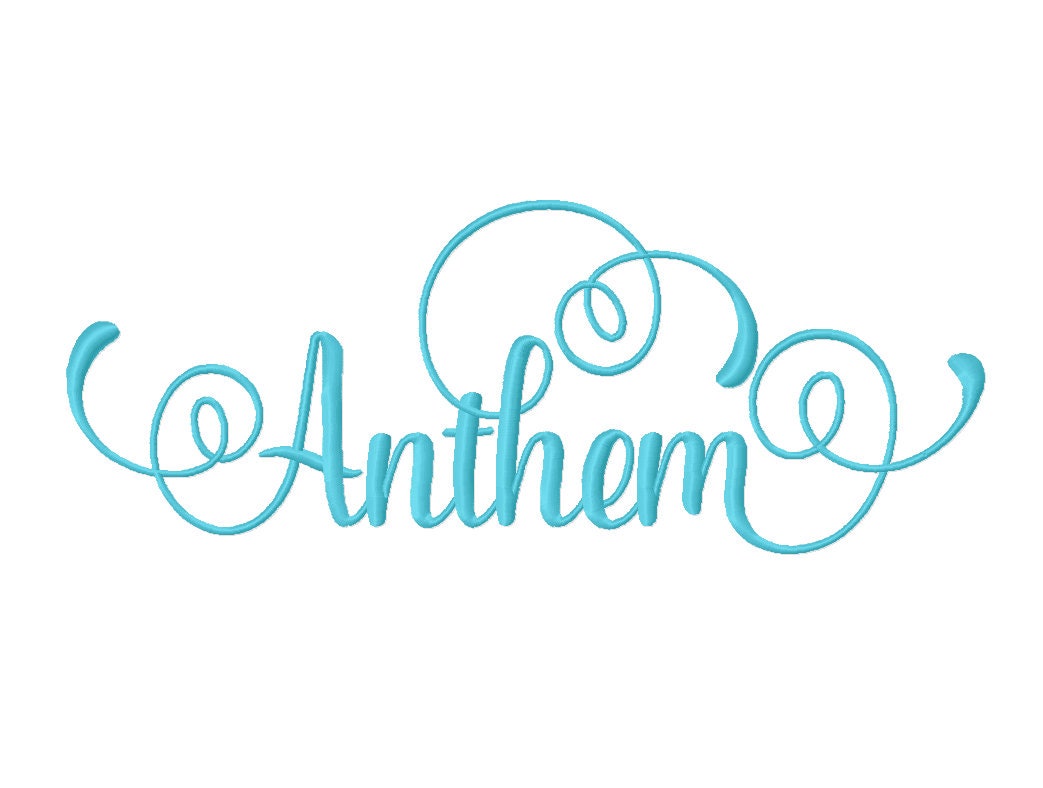 50% Sale Set 2 Anthem Embroidery Fonts 5 Sizes Fonts BX | Etsy